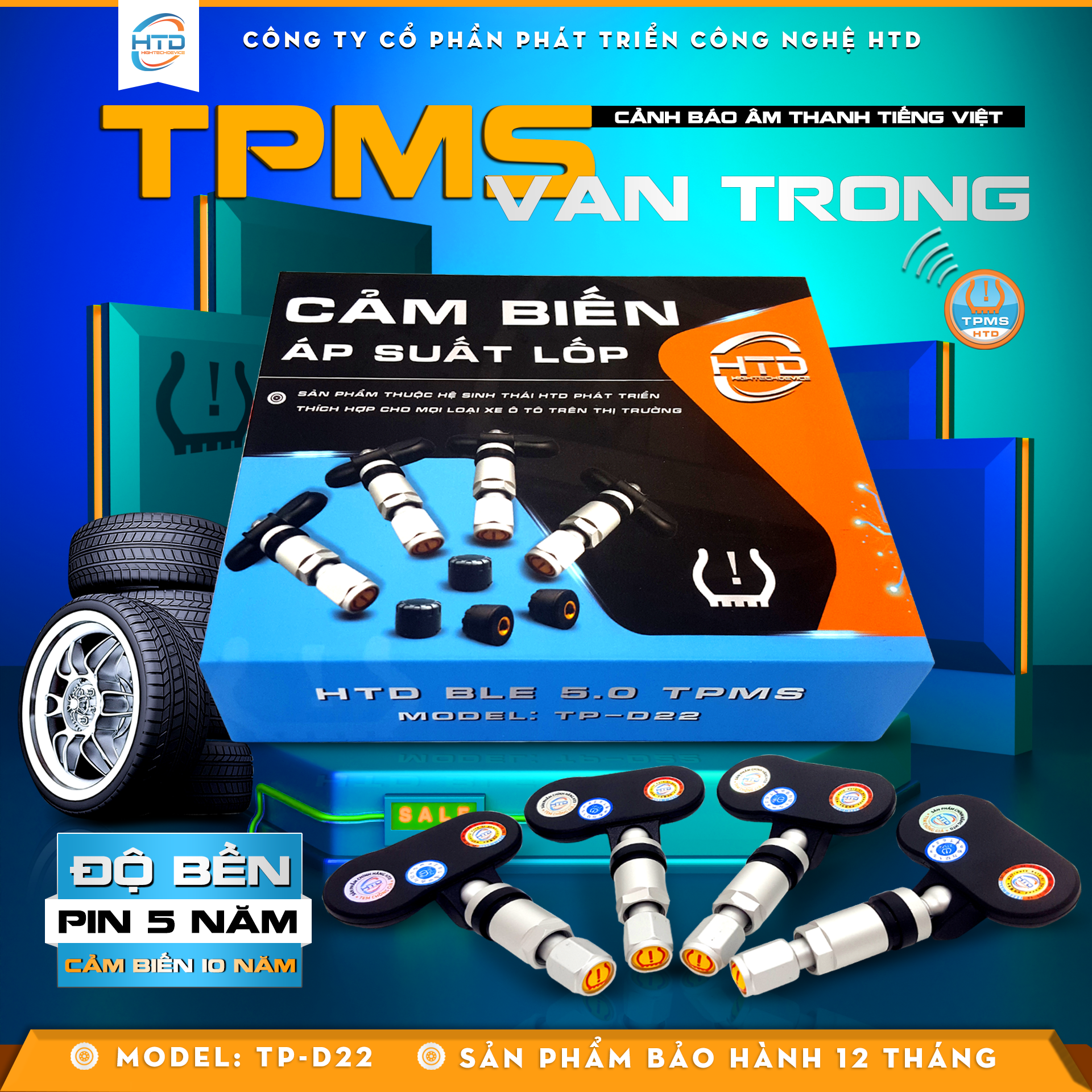 TPMS TP-D22 Cảm Biến Áp Suất Lốp Van Trong